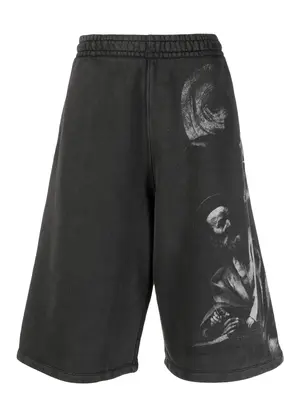 Off-White Saint Matthew Print Track Short - Black