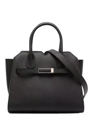VALEXTRA Mini Milano Leather Tote Bag - Black
