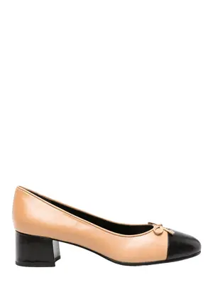 Tory Burch 45mm Cap-toe Leather Pumps - Neutrals