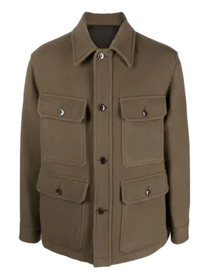 LEMAIRE Button-down Wool Shirt Jacket - Green