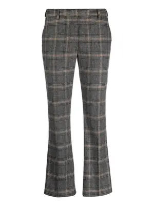 PT TORINO Plaid Wool-blend Trousers - Grey