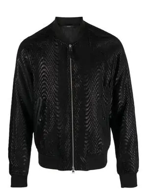 TOM FORD Wave Jacquard Bomber Jacket - Black