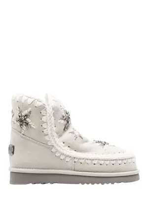 MOU Star-Embroidered Moccasin Ankle Boots