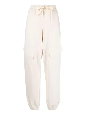 JIL SANDER Drawstring-waist Cotton Track Pants - Neutrals
