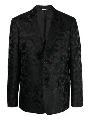 Comme Des Garçons Single-breasted Jacquard Blazer - Black