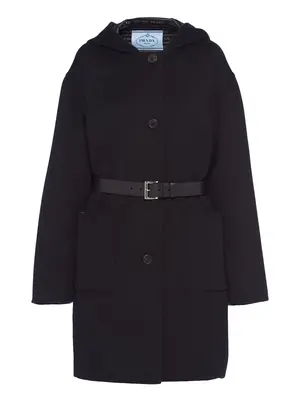 Prada Single-breasted Wool Coat - Black