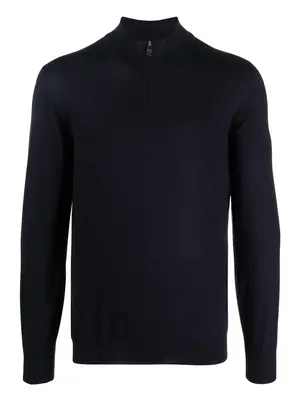 Fedeli Fine-knitted Virgin Wool Jumper - Blue