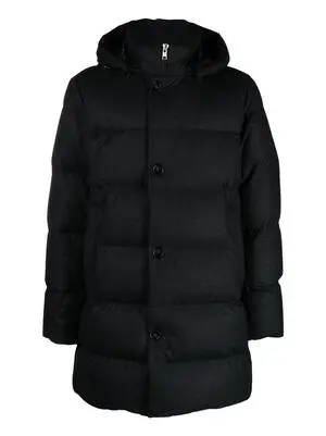 Woolrich Detachable-hood Quilted Padded Coat - Grey