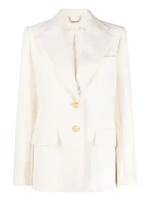 Chloé Embossed-button Single-breasted Blazer - Neutrals