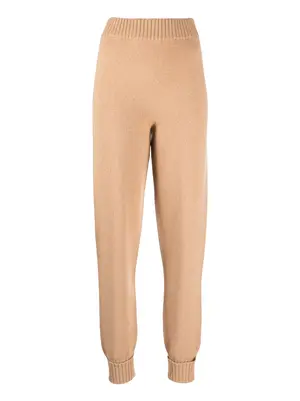 TWINSET Ribbed Knit Track Pants - Neutrals
