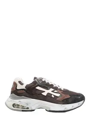 Premiata Sharky Panelled Low-Top Sneakers Brown
