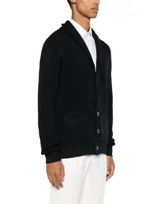 Fedeli Ribbed-knit Merino Wool Cardigan - Black