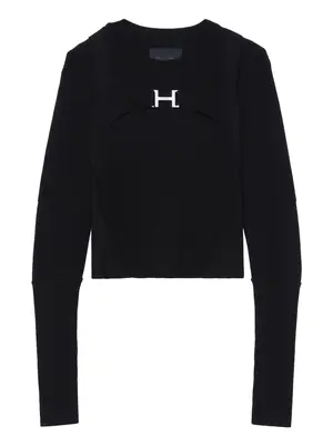 HELIOT EMIL Logo-print Panelled Jumper - Black