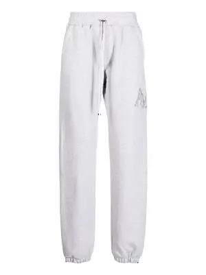 Amiri Staggered Logo-embroidered Track Pants - Grey