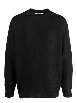 Auralee Fleece Crew-neck Jumper - Black