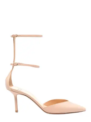 FRANCESCO RUSSO Double-strap 75mm Leather Pumps - Neutrals