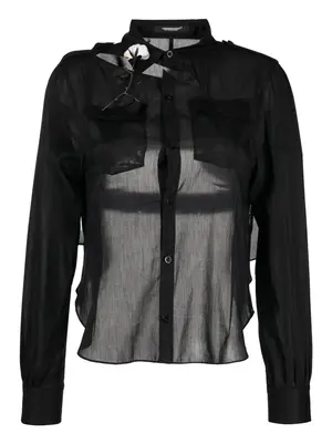 UNDERCOVERISM Cut-out Cotton Blend Shirt - Black