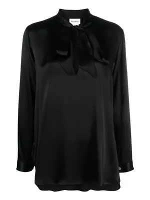 P.a.r.o.s.h Pussy-bow Silk Shirt - Black