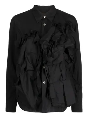 Comme Des Garçons Ruffled Button-up Shirt - Black
