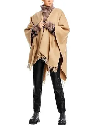 Vince Wool And Cashmere Double Face Cape - Camel