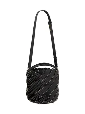Rabanne Pacoïo Leather Bucket Bag - Black
