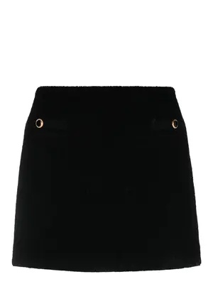 Alessandra Rich Bouclé Miniskirt - Black