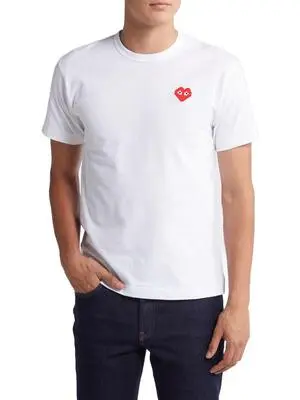 Play Comme Des Garcon Pixel Play Appliqué T-shirt - White