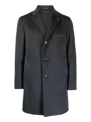 TAGLIATORE Single-Breasted Virgin Wool Blend Coat
