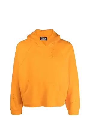 LIBERAL YOUTH MINISTRY Distressed-finish Cropped Hoodie - Orange