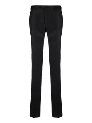 Incotex Slim-cut Virgin Wool Trousers - Black