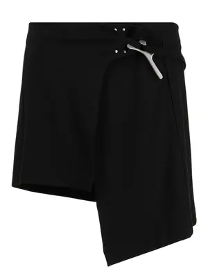HELIOT EMIL Asymmetric Wrap Miniskirt - Black