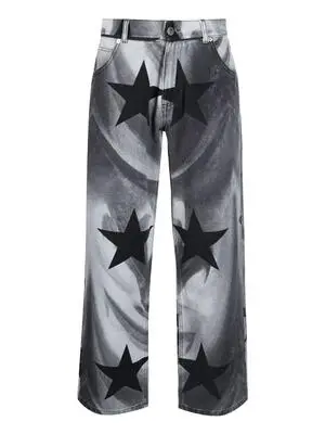 LIBERAL YOUTH MINISTRY Photograph-print Cropped Jeans - Black