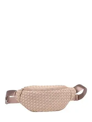 SOL AND SELENE Aim High Woven Neoprene Belt Bag - Nude