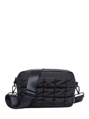 SOL AND SELENE Quilted Nylon Crossbody Black