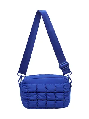 SOL AND SELENE Quilted Nylon Crossbody Cobalt