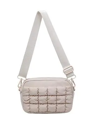 SOL AND SELENE Quilted Nylon Crossbody - Cream