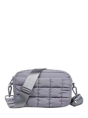 SOL AND SELENE Quilted Nylon Crossbody Grey