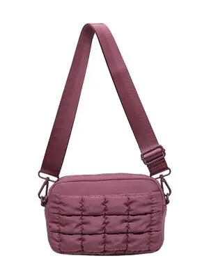 SOL AND SELENE Quilted Nylon Crossbody Mauve