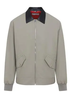 Givenchy Givenchy Cotton Twill Jacket With Leather Collar Beige