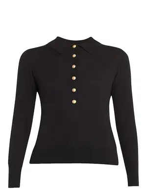L'Agence Sterling Collared Sweater - Blackgold