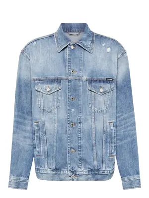 Dolce & Gabbana Distressed Denim Jacket - Blue