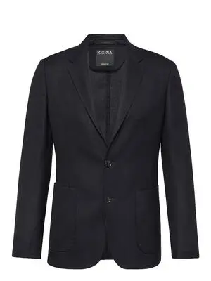 Zegna Single-breasted Wool Blazer - Blue