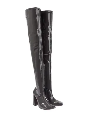 Amina Muaddi Marine Stretch 95 Over-the-knee Boots - Grey