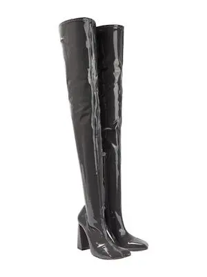 Amina Muaddi Marine Stretch 95 Over-the-knee Boots - Grey