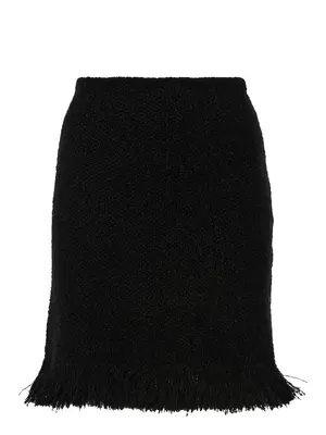 Chloé High-rise Fringed Wool-blend Miniskirt - Black