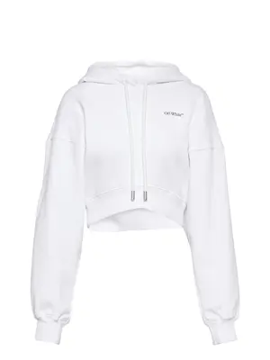Off-White Printed Cropped Hoodie - Multicoloured