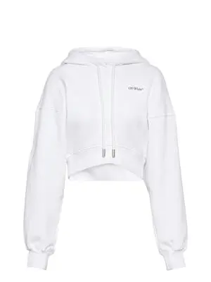 Off-White Off-White Printed Cropped Hoodie Multicoloured