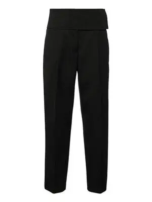 JIL SANDER High-rise Wide-leg Pants - Black
