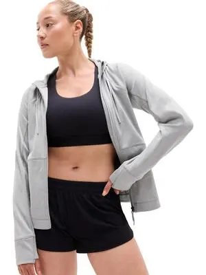 Athleta Unstoppable Fleece Lined Full Zip Jacket - Grey