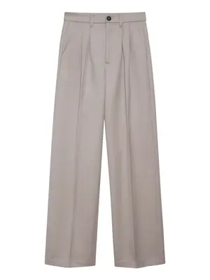 ANINE BING Carrie Pressed-crease Tailored Trousers - Neutrals